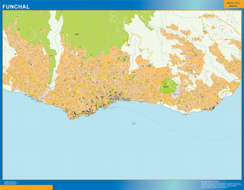 Mapa Funchal en Portugal grande | Mapas murales de España y el Mundo
