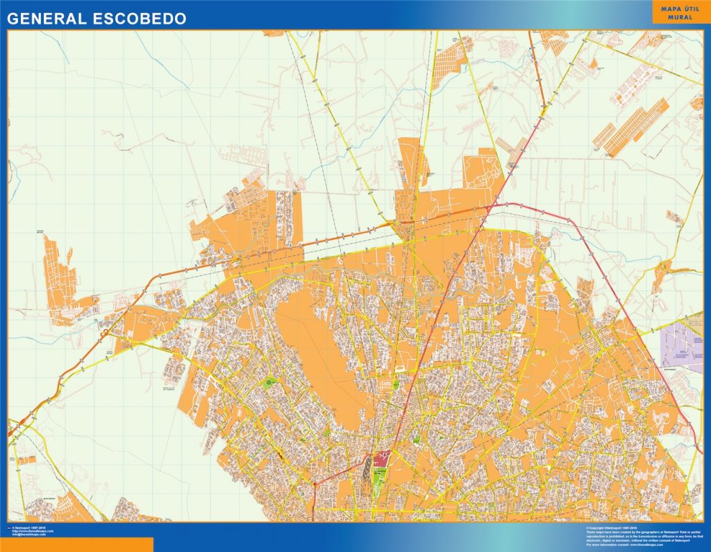 Mapa General Escobedo en Mexico vinilo adhesivo grande | Mapas murales ...